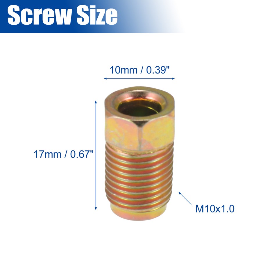 Universal Pack (20) M10x1.0 Thread Brake Line Fitting for 3/16" Steel ...