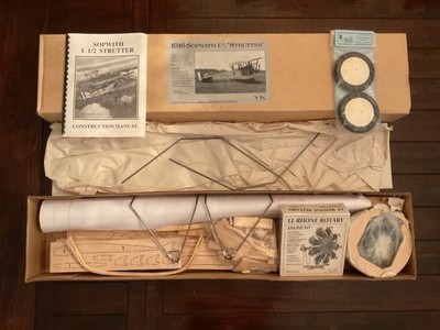 VTG. VK PROCTOR SOPWITH 1 1/2 STRUTTER MODEL AIRPLANE KIT WITH MANY ...