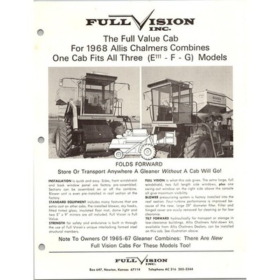 Full Vision Inc The Full Value Cab Newton KS Vintage Farming Leaflet ...