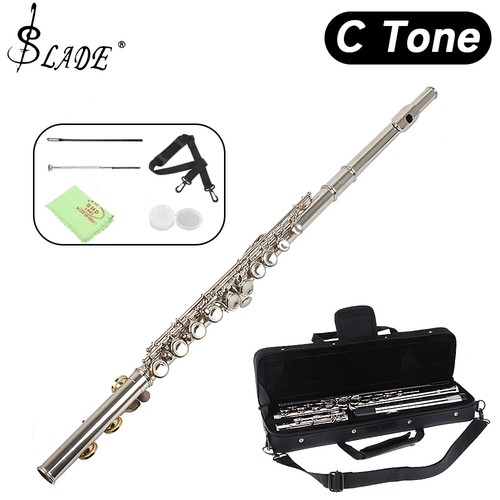 SLADE Silver Plated 16 Closed Holes C Tone Flute Transverse Flauta | eBay
