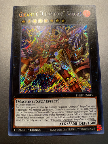 Yugioh Gigantic "Champion" Sargas PHHY-EN045 Secret Rare 1st Edition ...