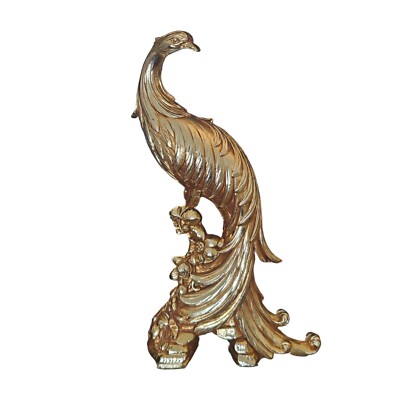 Vintage Syroco Peacock Bird Gold Statue 13" | eBay