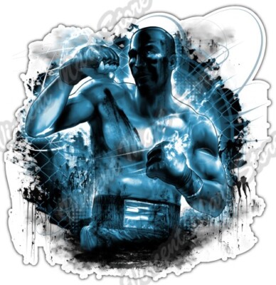 Boxing Gloves Boxer Ring Fight Pads MMA Car Bumper Vinyl Sticker Decal ...