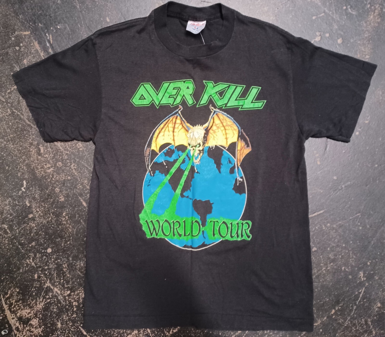 Vintage 1980s Overkill Heavy Metal Thrash Around The World Tour L Black ...
