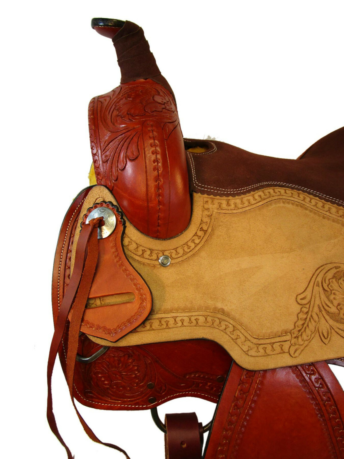 USED RODEO SADDLE 15 17 PLEASURE HORSE ROPING ROPER TACK RANCH TOOLED ...