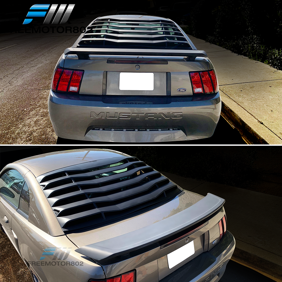 Fits 1999-2004 Ford Mustang Rear Window Louver IKON Style Rain Sun ...