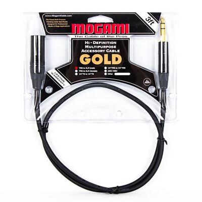3-foot Mogami Gold TRS-XLRM Cable for Monitors XLR Male - 3' 3ft 3-feet ...