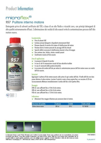 Tunap 957 - 157 Additivo olio pulizia motore depuratore interno ...