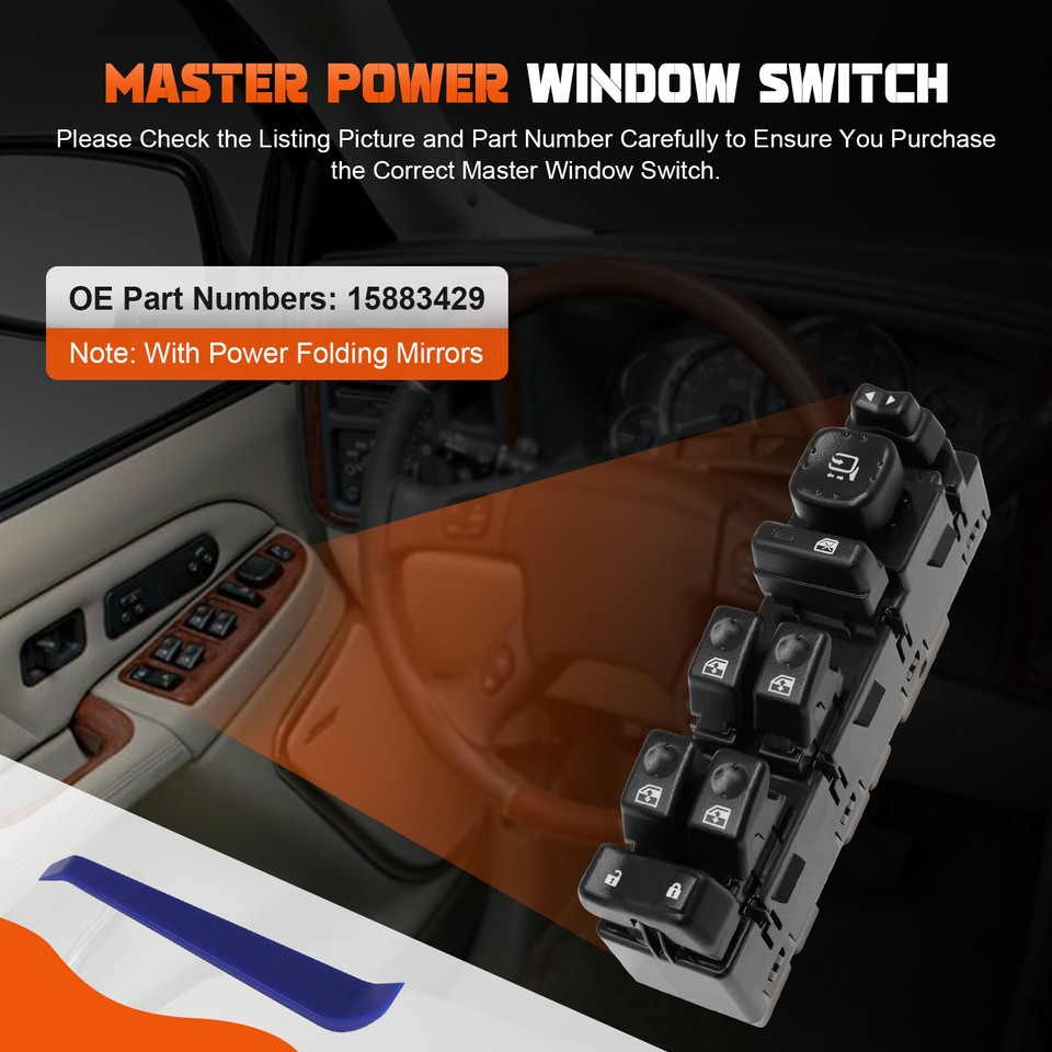 15883429 Driver Side Master Power Window Control Switch For Hummer H2 ...