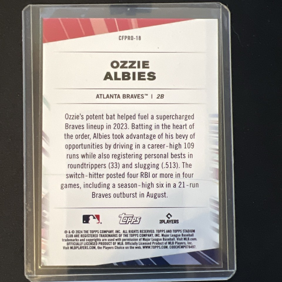 Ozzie Albies Chief Fantasy Professionals Foil 2024 Topps Stadium Club ...