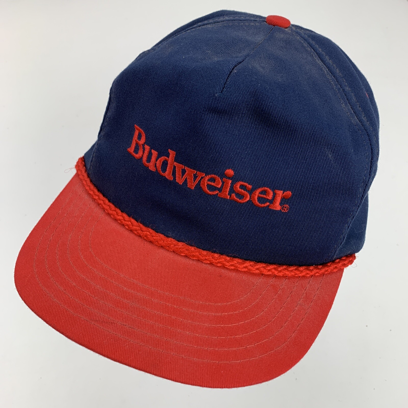 Budweiser Beer Blue Red Ball Cap Hat Snapback Basebal… - Gem