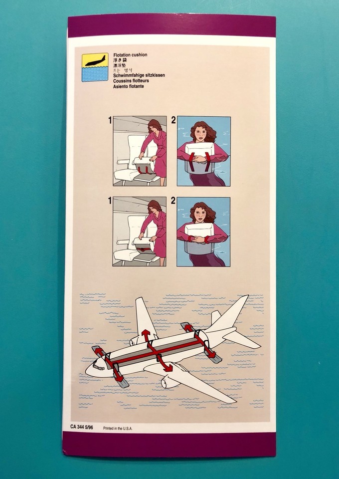 UNITED AIRLINES SAFETY CARD--737—1996 | eBay