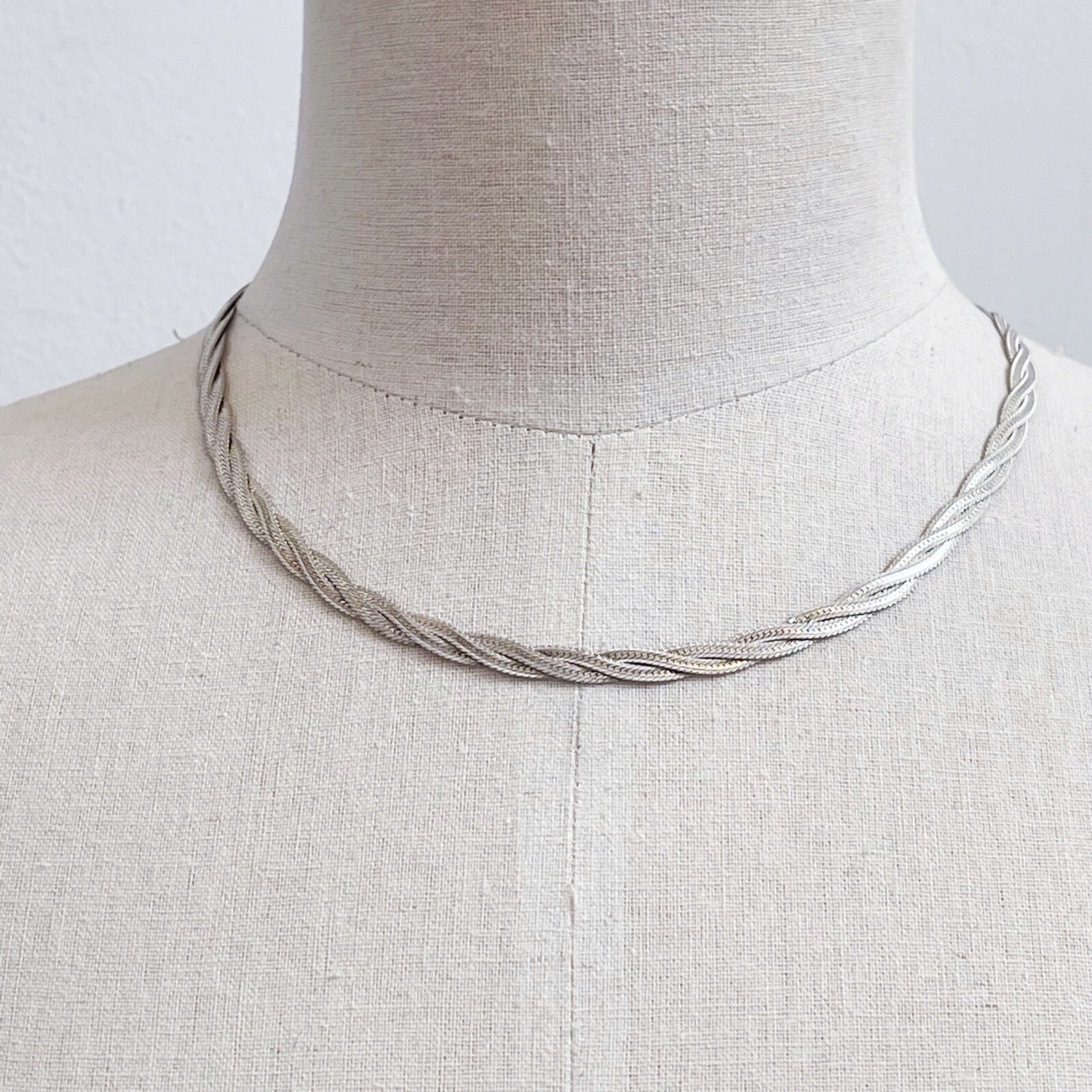 Aurafin Sterling Silver 925 Snake chain Double Braide… - Gem