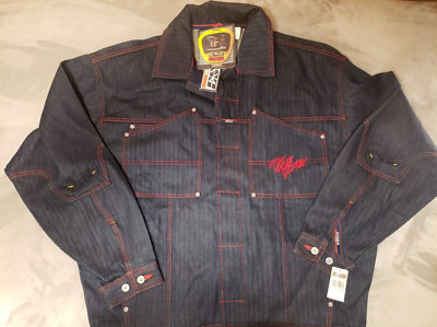 NWT! Vintage Willie Esco Y2G Navy Blue Jean Jacket with Red Stitching ...