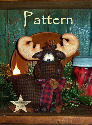 Primitive Patti's Ratties Originals Winter Moose Lodge Doll Paper ...