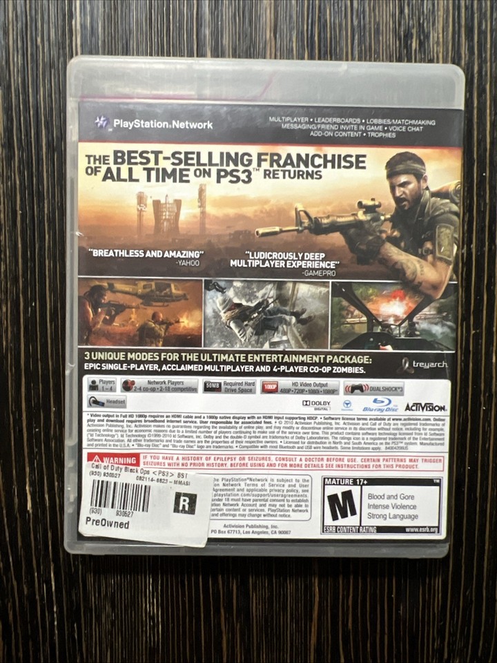 Call of Duty: Black Ops Sony PlayStation 3 Complete CIB 47875840041| eBay
