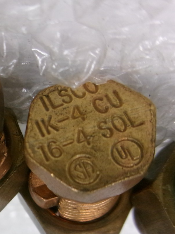 (6) Penn Union Copper Split Bolt Connector IK-4 CU 16-4 SOL Copper ...