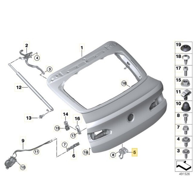 Genuine BMW X3 X4 M G01 G02 G08 X3 18d TX11 Striker Boot Lid ...