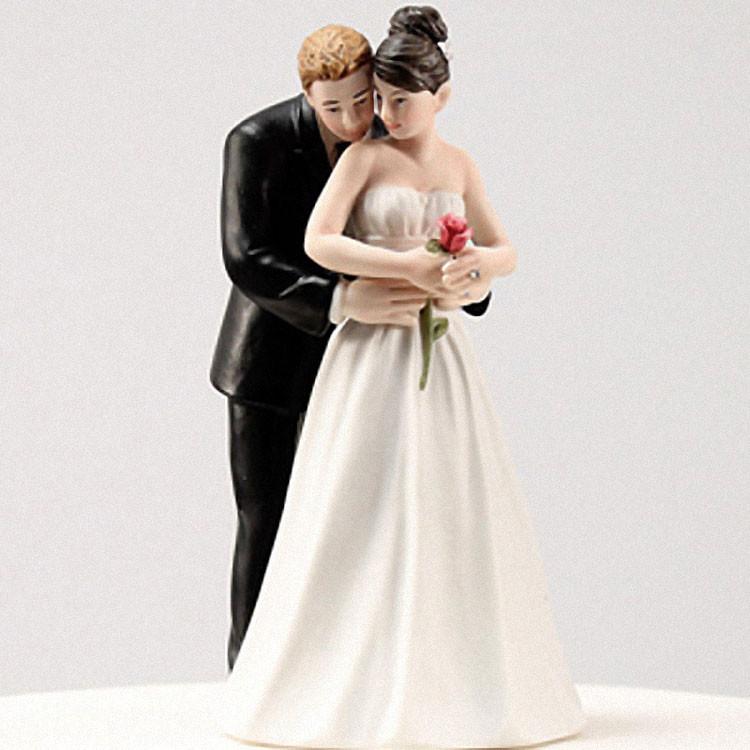 Romantic Resin Wedding Cake Topper Figure Bride & Groom Couple Bridal ...