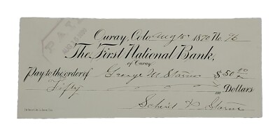 1890 Bank Check: The First National Bank, Ouray, CO #96 George M. | eBay