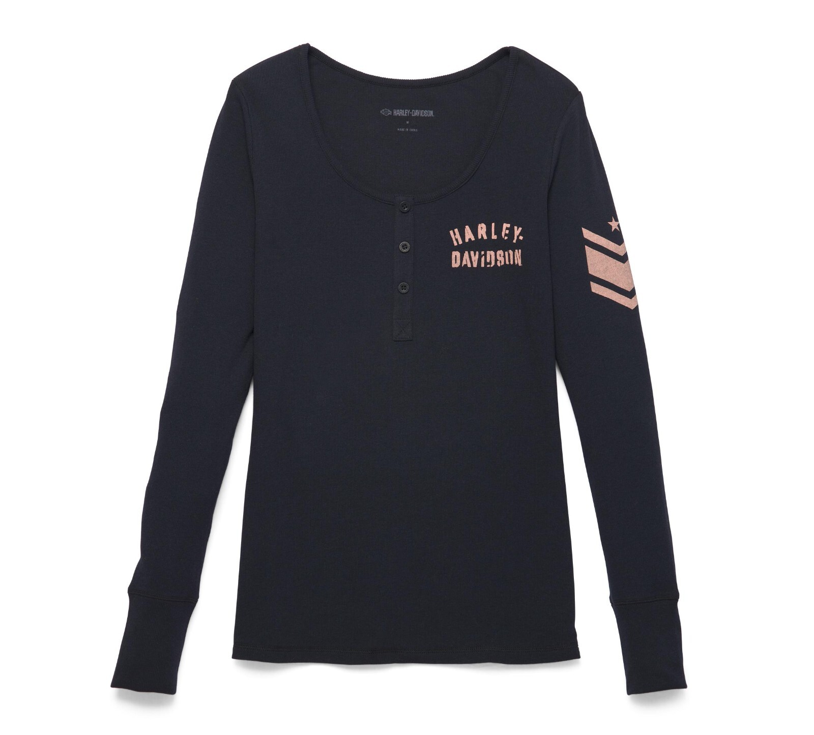 Women's Harley-Davidson Timeless Holdout Henley, Black - 96461-22VW | eBay
