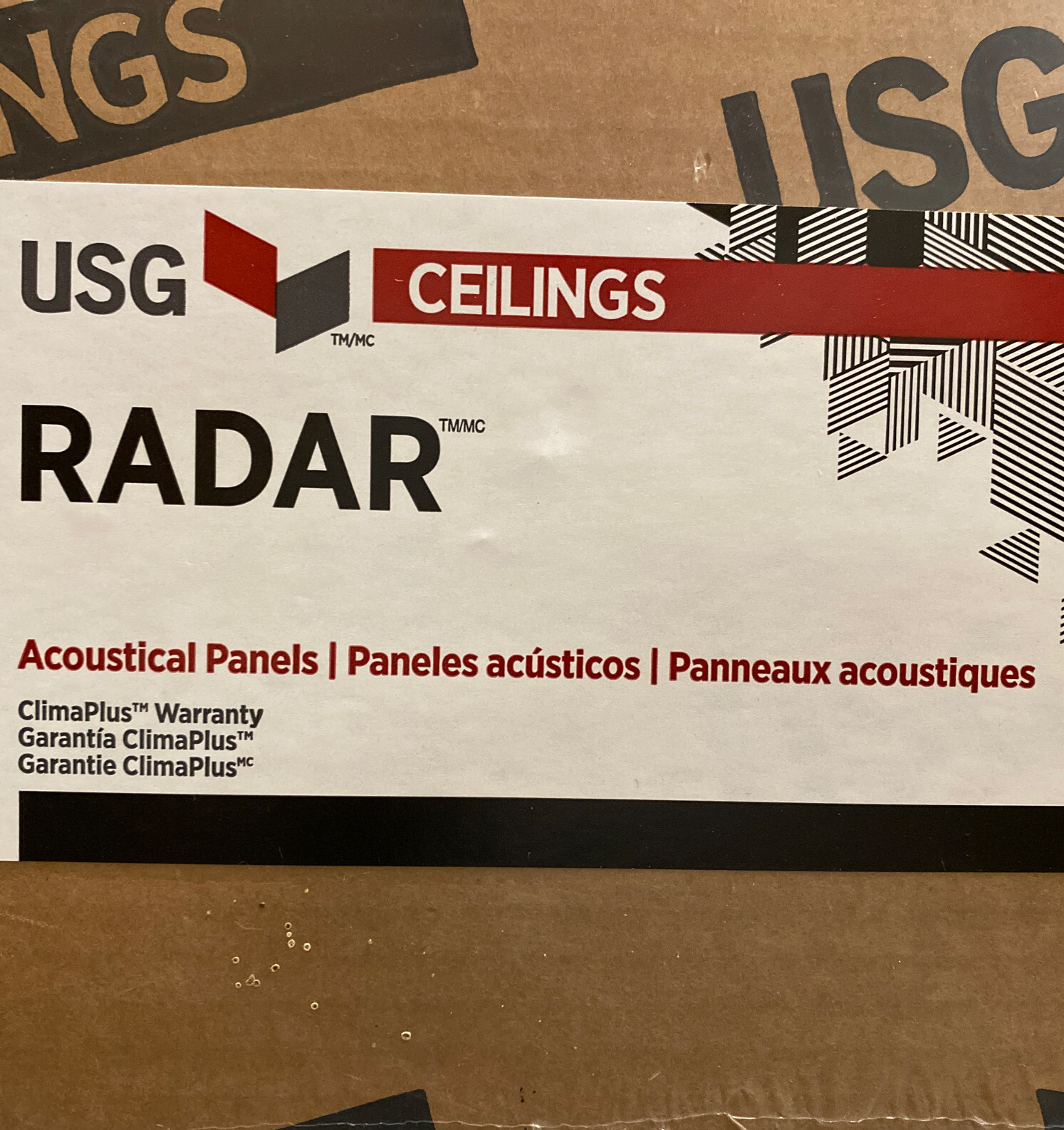 USG Radar R2220 Ceiling Panel Perlite Mineral Fiber WHT 24" x 24 ...
