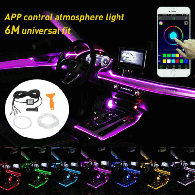 RGB Neon LED Light Glow EL Wire String Strip Rope Tube Decor Car Party ...