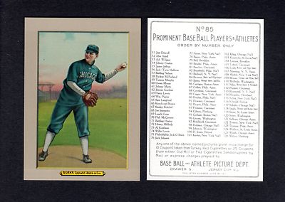 #85 SLEEPY BILL BURNS, White Sox ~ 1910 Turkey Red T3 RGI REPRINT 2.5 ...