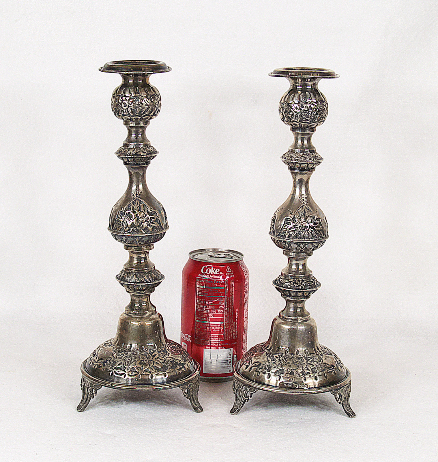 Antique Russian 84 Silver Sabbath Candlesticks | eBay
