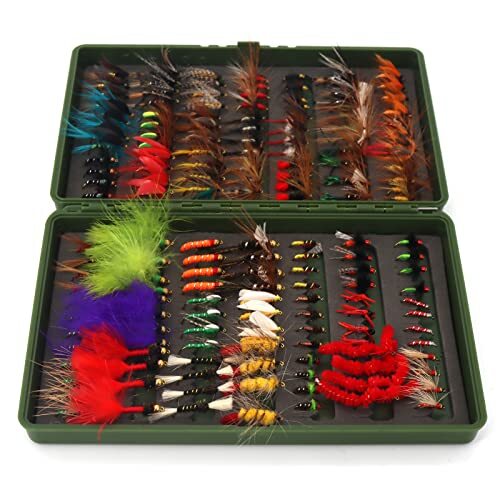 Fly Fishing Flies Assortment Kit Dry Wet Nyphms 168PCS Fishing Flies ...