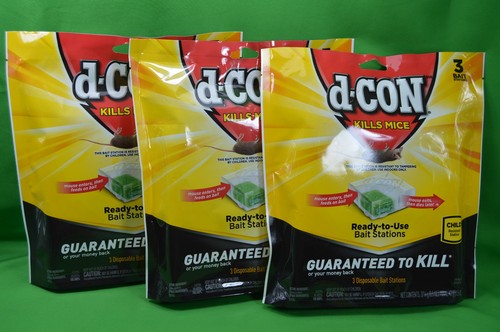 d-CON Mice Mouse Bait Stations,3 Pks, 3 Baits Per Pack,Ready To Use,NEW ...