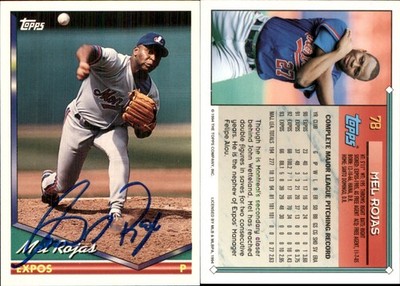 Mel Rojas Signed 1994 Topps #78 Card Montreal Expos Auto AU | eBay