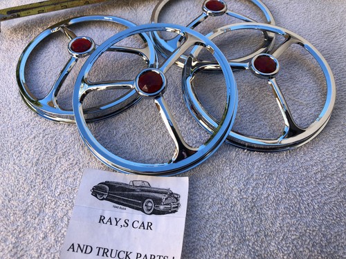 NEW VINTAGE STYLE RED DOT HEAD LIGHT COVERS - ( 4-HEADLIGHTS ) | eBay