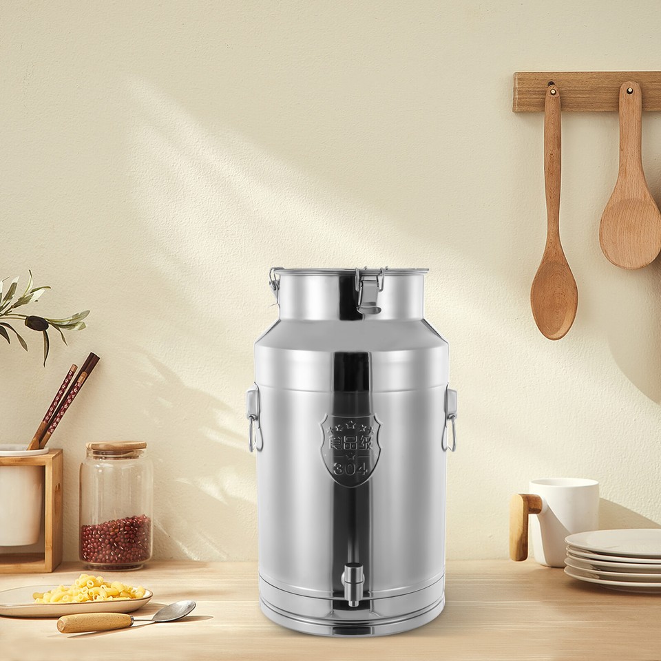 28L/35L Stainless Steel Milk Can Wine Pail Bucket Jug Oil Storage Tank ...