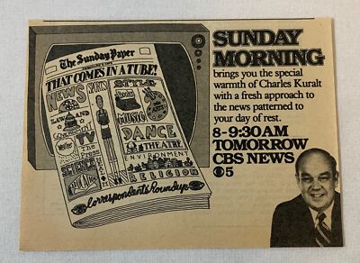 1979 CBS tv ad ~ SUNDAY MORNING Charles Kuralt | eBay