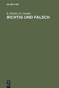 Richtig und falsch | Buch | 9783112305379 | eBay.de