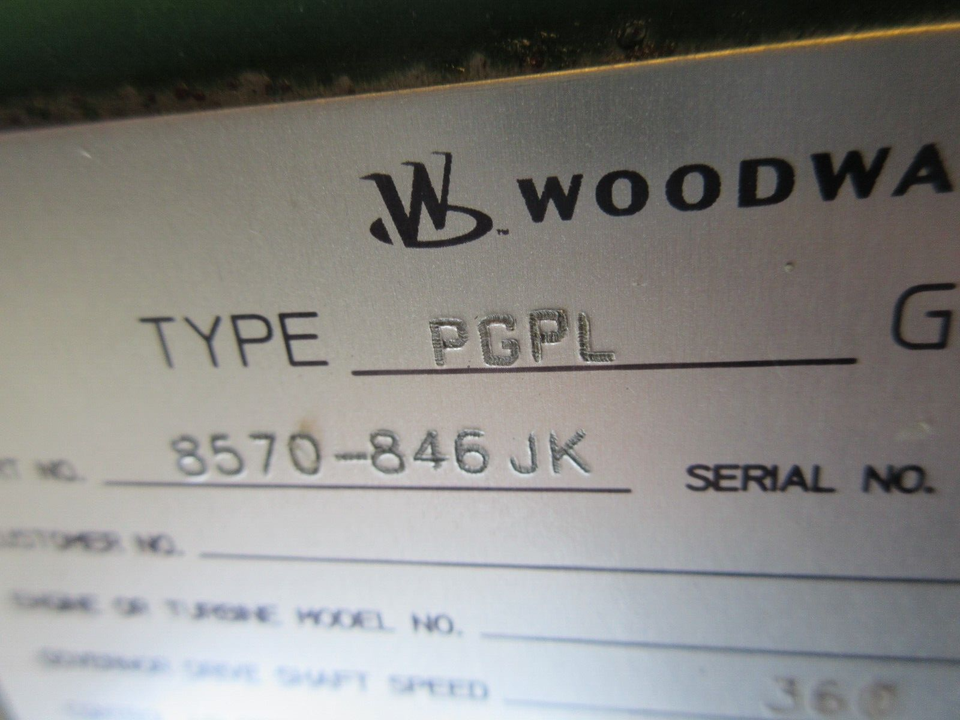 GREAT PACKAGE DEAL WESTINGHOUSE STEAM TURBINE/WOODWARD PGPL 8570-846JK ...