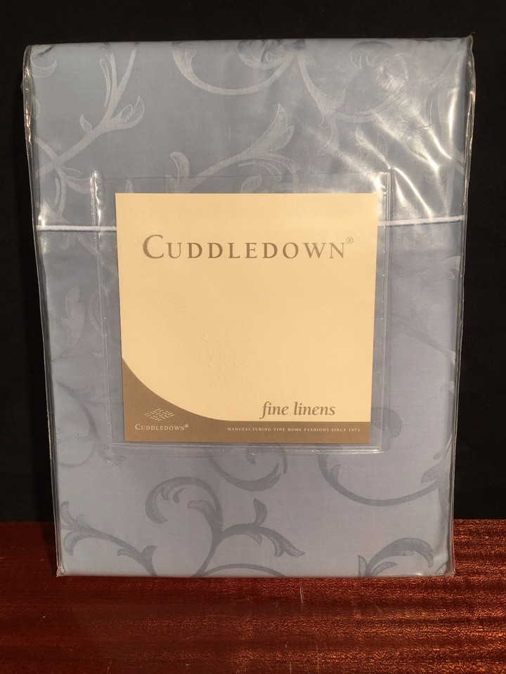 Cuddledown Sheet 400 Thread Count Scroll Jacquard Flat King Lake Blue ...