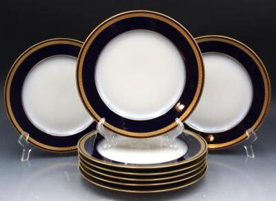 Antique Limoges Raynaud George Rouard Cobalt & Gold Set of 8 Salad ...