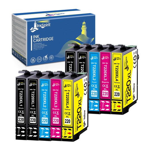 10Pack 220XL T220XL Ink for Epson XP-320 XP-420 XP-424 WF2630 WF2650 ...