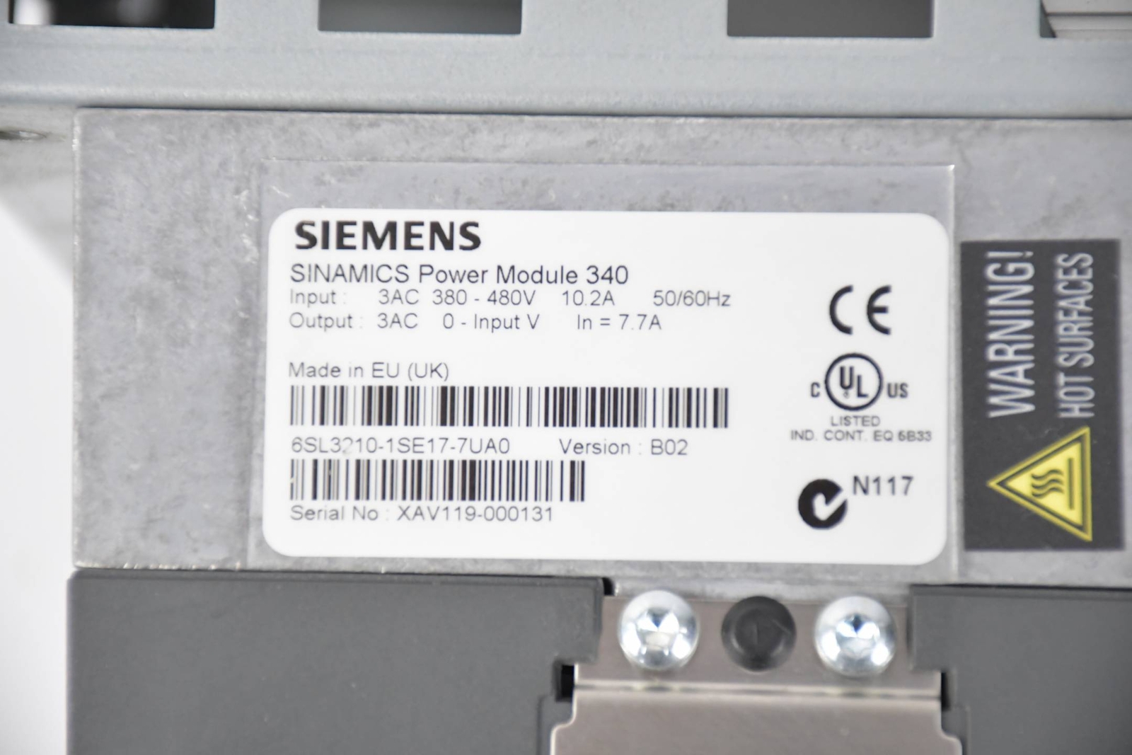 Siemens sinamics S120 Power PM340 6SL3210-1SE17-7UA0 ( 6SL3 210-1SE17 ...