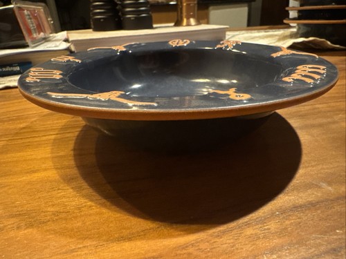 Frankoma Pottery Longhorn Ranch Brands Bowl Navy Blue Set Of 3 Lodge ...