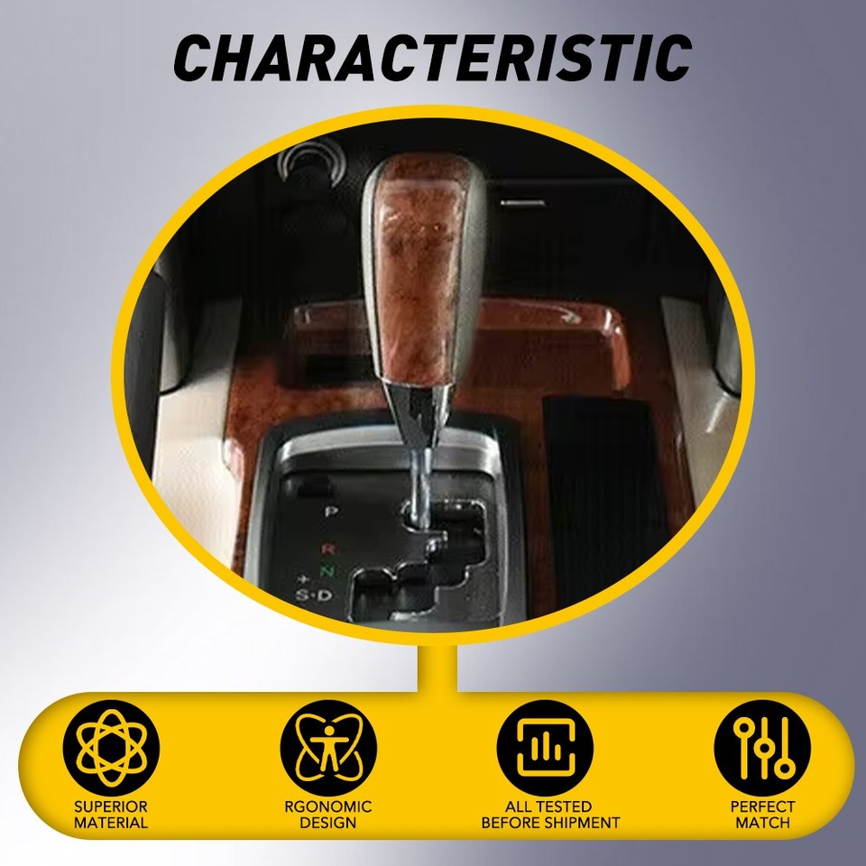 For Toyota Lexus Black Leather Walnut Wood Gear Shift Knob Stick ...