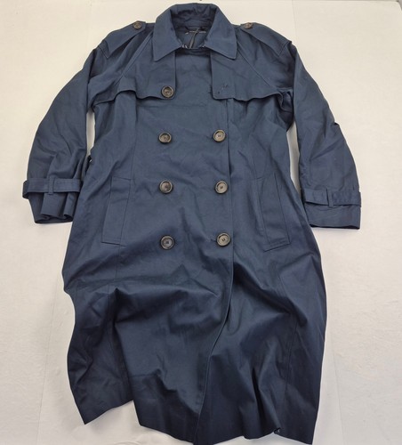 AUTOGRAPH Trench Coat 18 Navy Women's Cotton Belted Double-Breasted ...