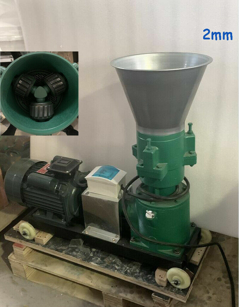 3 Head Rollers Farm Animal Pellet Feed Mill Machine Body 220V 6HP ...