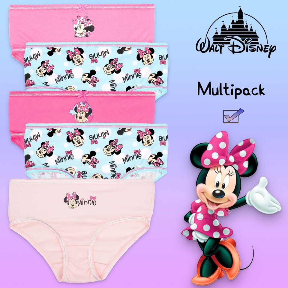 Disney Minnie Mouse Girls Knickers 100% Cotton Briefs for Girls Pants ...