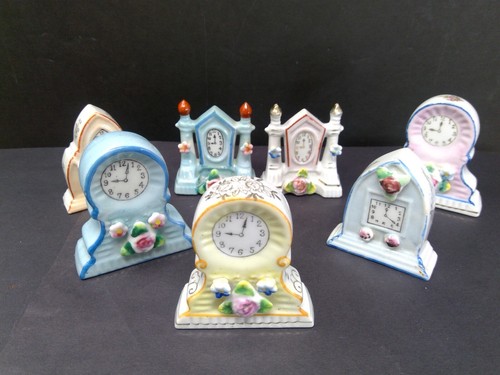 Group of 7 Made in Occupied Japan Miniature Ceramic Clock Figurines | eBay