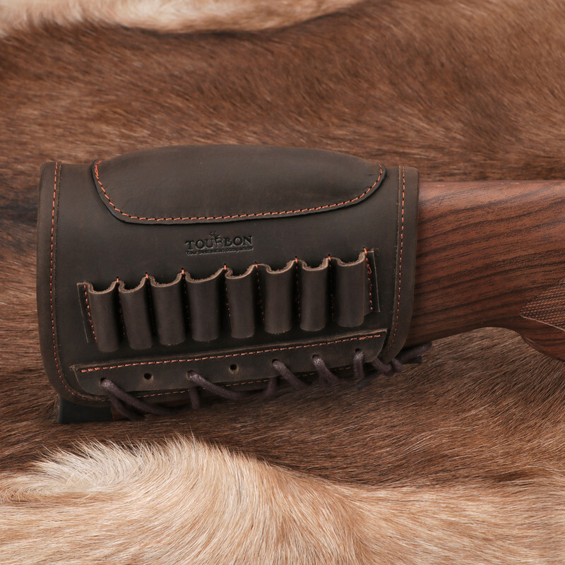 Tourbon Leather Ammo Pouch Cartridges Holder Cheek Rest Rifle Gunstock ...