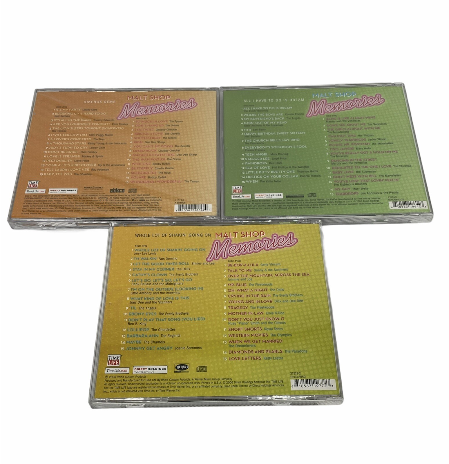 Time Life Malt Shop Memories CD Albums - All I Do is Dream Jukebox Gems ...