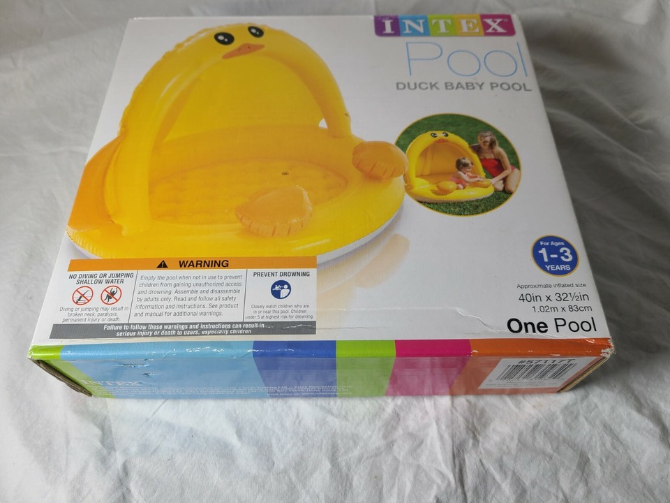Intex Pool Duck Baby Inflatable Baby Pool, 40" × 36 1/2", for Ages 1-3 ...